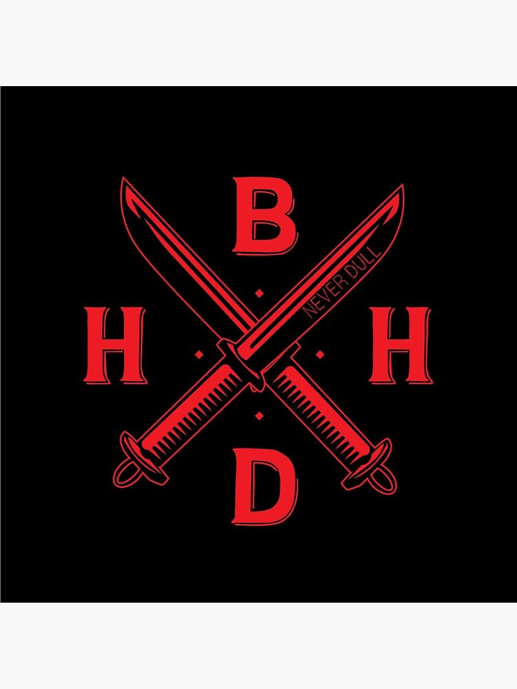 "Bhdh logo" Sticker by Badhabitsyyc | Redbubble