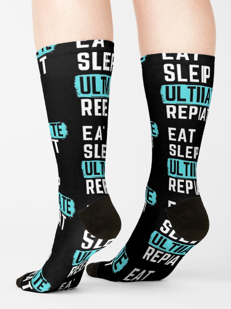 "Eat Sleep Ultimate Repeat - Ultimate Frisbee Player" Socks by m95sim ...