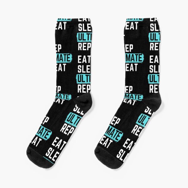 "Eat Sleep Ultimate Repeat - Ultimate Frisbee Player" Socks by m95sim ...