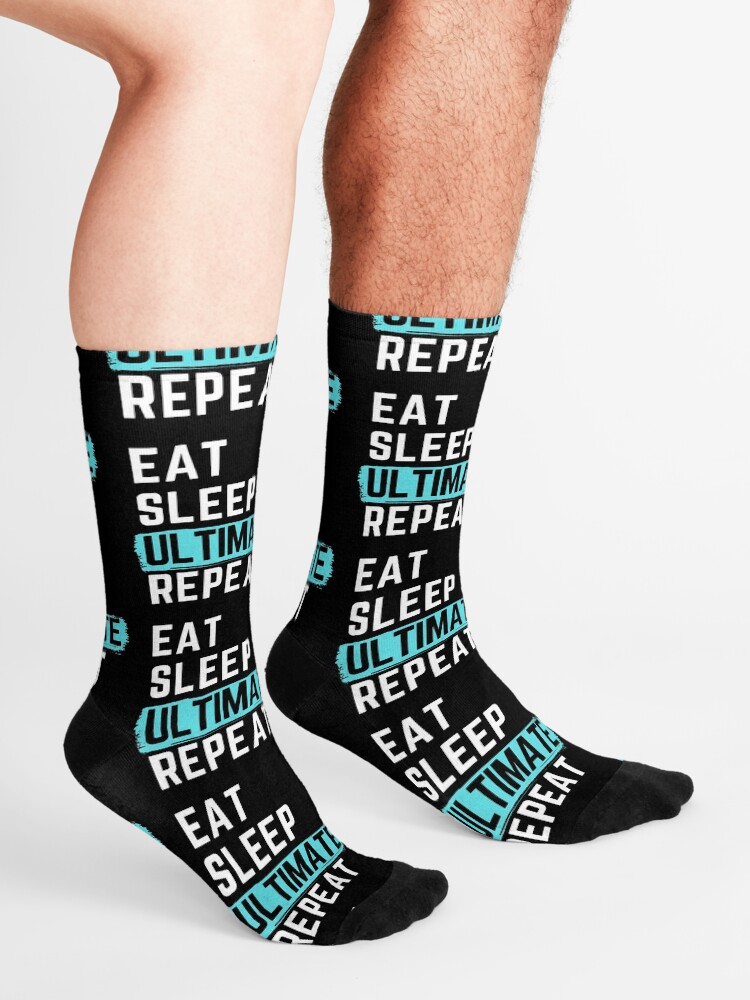"Eat Sleep Ultimate Repeat - Ultimate Frisbee Player" Socks by m95sim ...