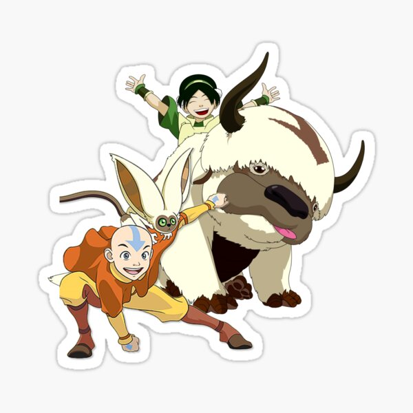 "Aang Toph and Appa" Sticker for Sale by mcalhoun24 | Redbubble