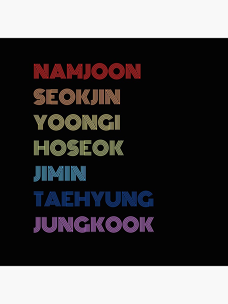 "Retro typography bts members name design" Art Print by Junsulim ...