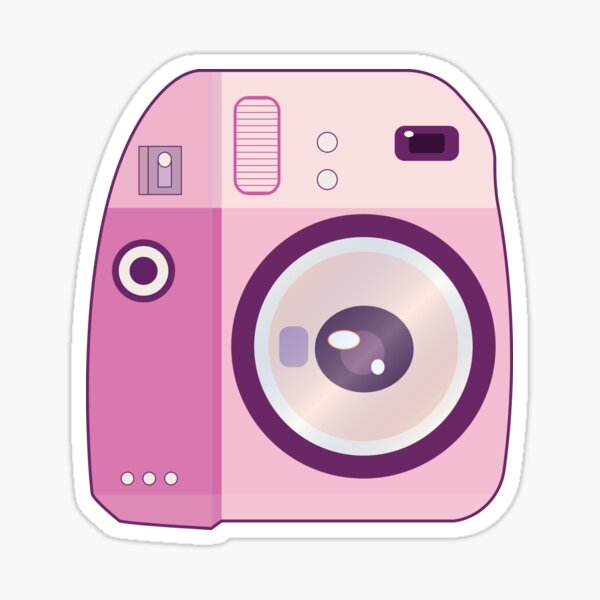 "Cute pink camera design" Sticker for Sale by SueBee-Art | Redbubble
