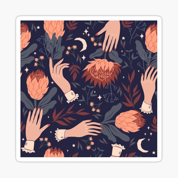 "Hands and Flowers" Sticker for Sale by Asura-Designs | Redbubble