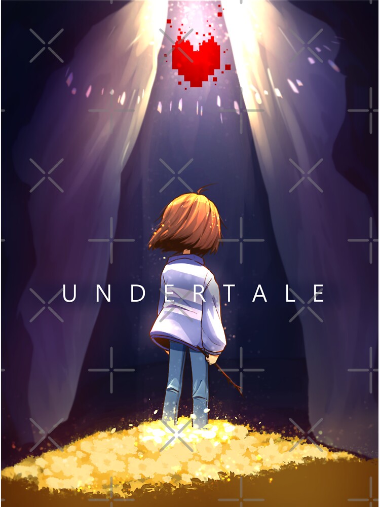 "Undertale Frisk in cave with golden flowers" Sticker by 2isted-chocol8 ...