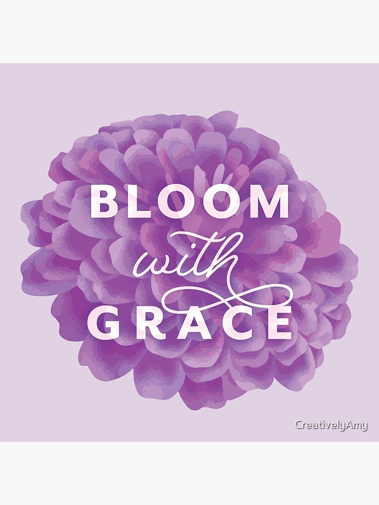 "Bloom With Grace Purple Floral Encouragement" Art Print by ...