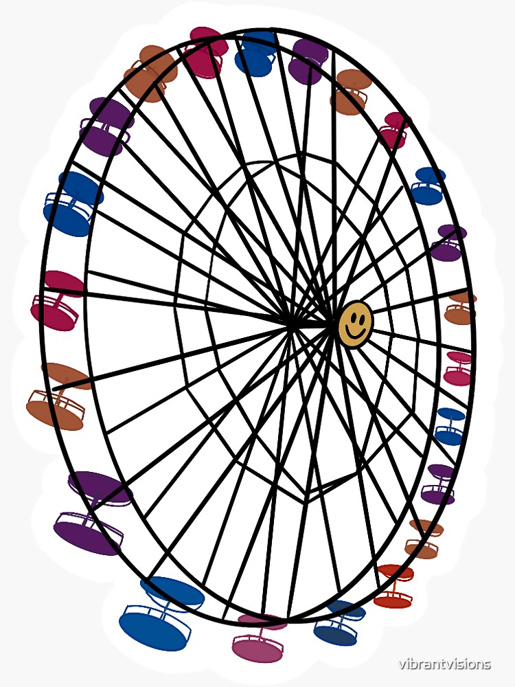 "Smiley Ferris wheel " Sticker for Sale by vibrantvisions | Redbubble