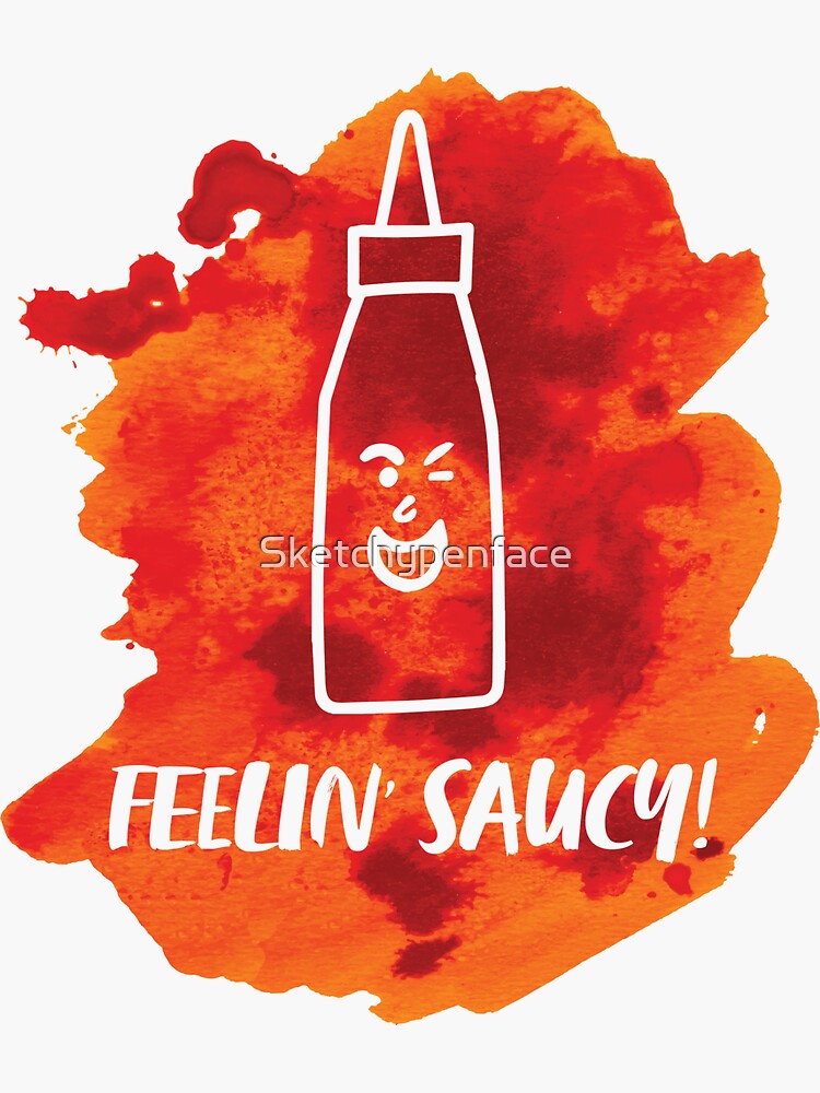 "Feelin' Saucy - Ketchup" Sticker for Sale by Sketchypenface | Redbubble