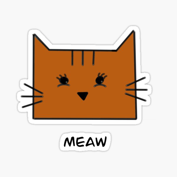 "Cute cat meaw" Sticker by Amethyst9494 | Redbubble