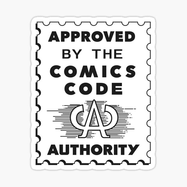 "Comics Code Authority" Sticker for Sale by KTmS | Redbubble