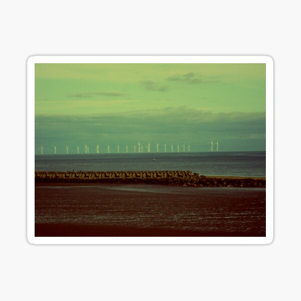 "Wind Farm off the coast of New Brighton, Wirral UK" Sticker for Sale ...