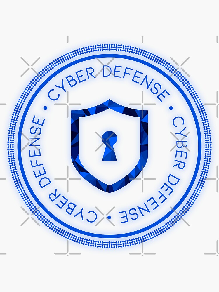 "CYBER DEFENSE BADGE SEAL - Blue - transparent sticker" Sticker for ...