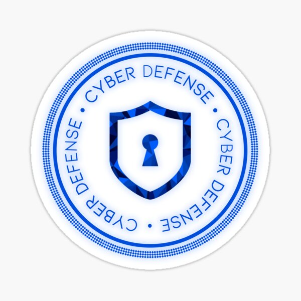 "CYBER DEFENSE BADGE SEAL - Blue - transparent sticker" Sticker for ...