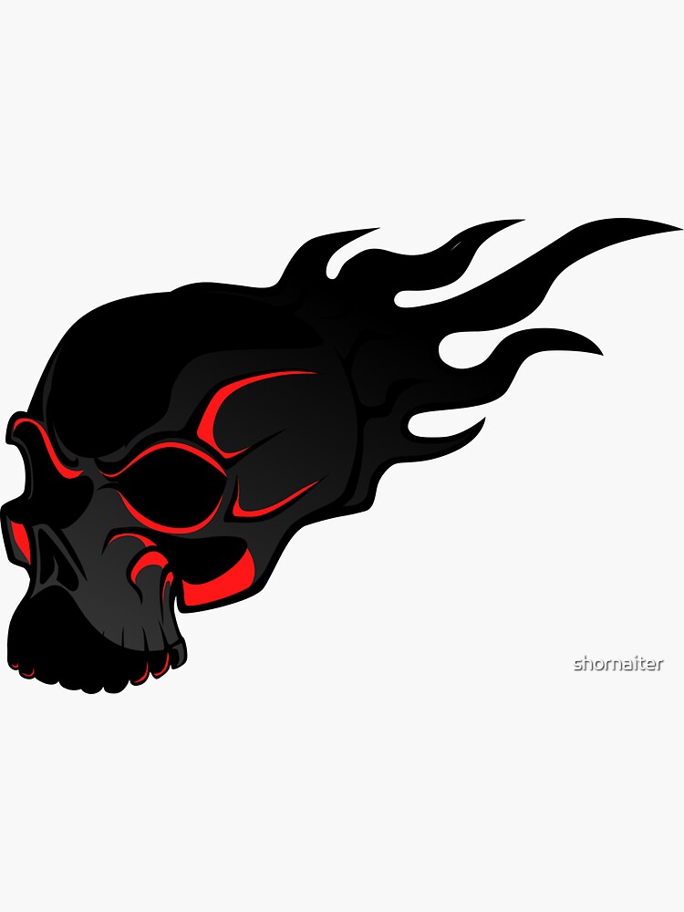 "Flaming Skull" Sticker for Sale by shornaiter | Redbubble