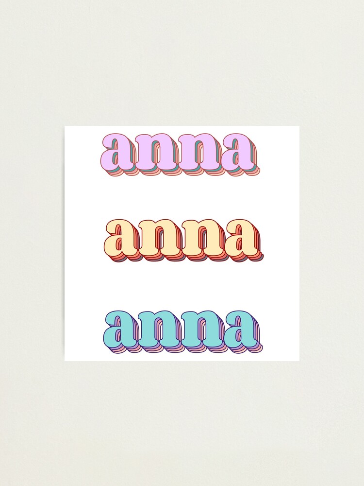 "Anna Word Art" Photographic Print for Sale by Arexus | Redbubble