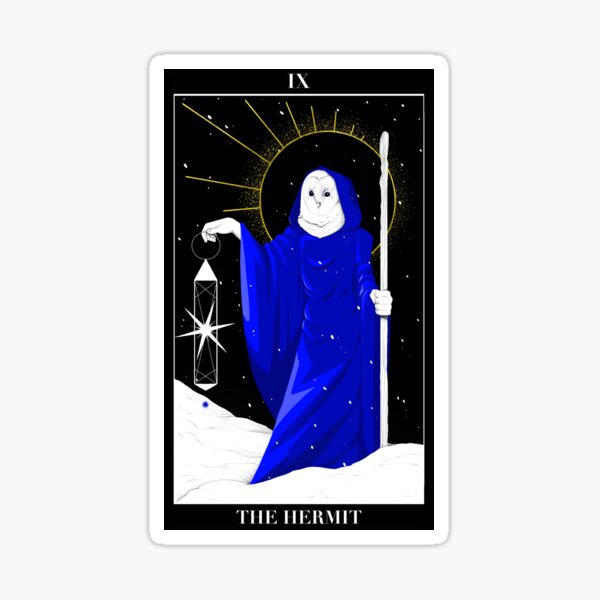 "9 - The Hermit" Sticker by ezcopeland | Redbubble