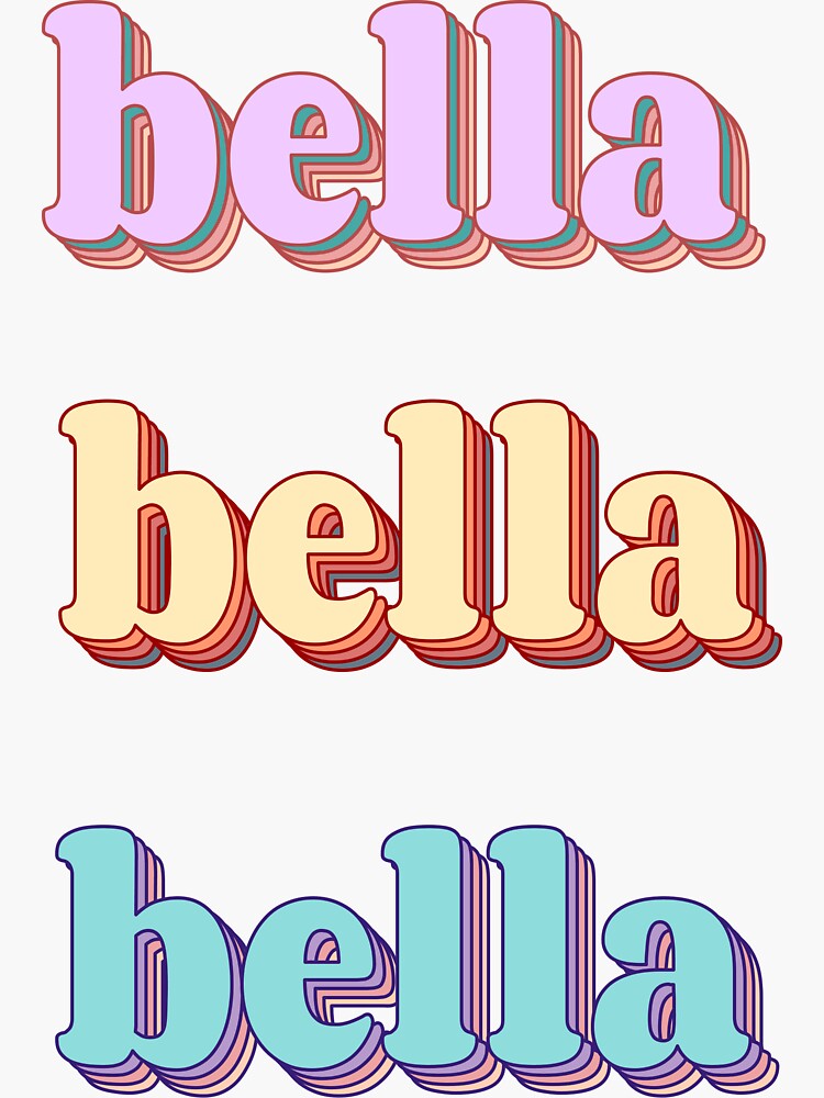 "Bella Word Art" Sticker for Sale by Arexus | Redbubble