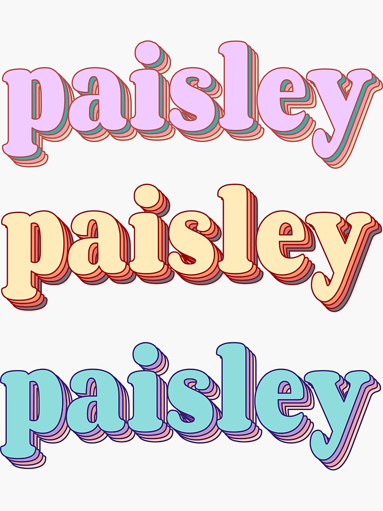 "Paisley Word Art" Sticker for Sale by Arexus | Redbubble