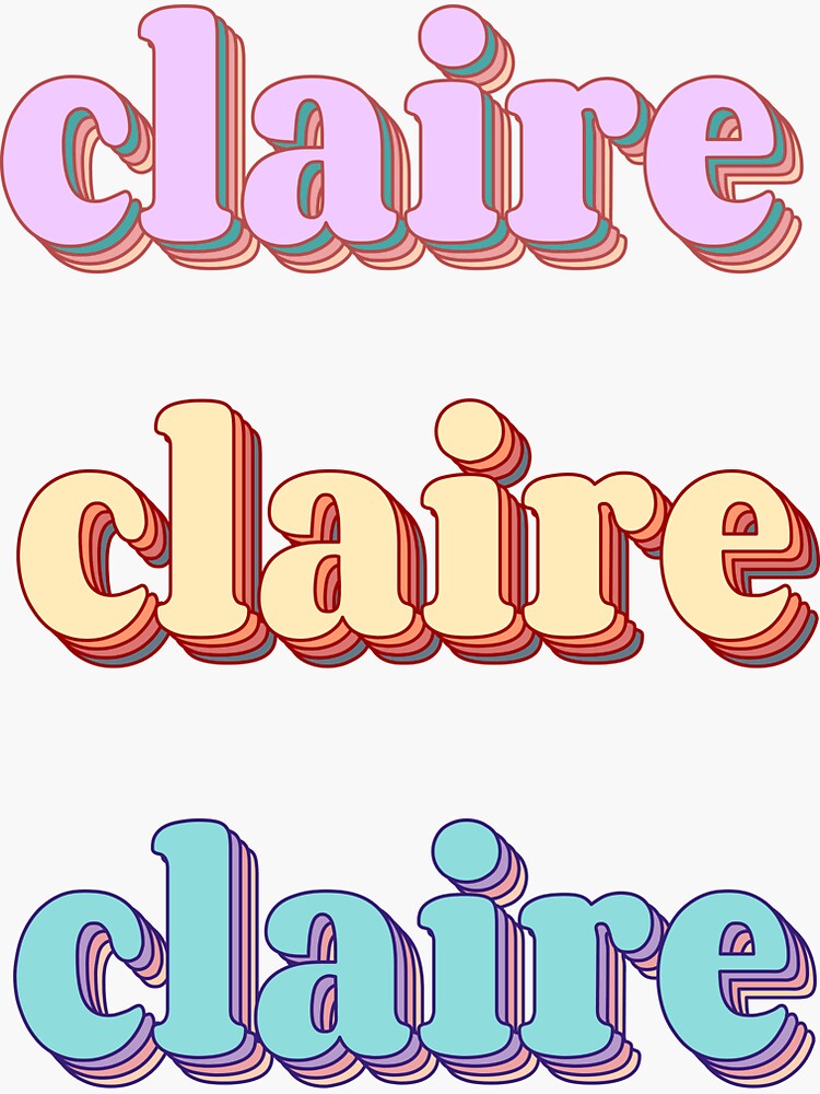 "Claire Word Art" Sticker for Sale by Arexus | Redbubble
