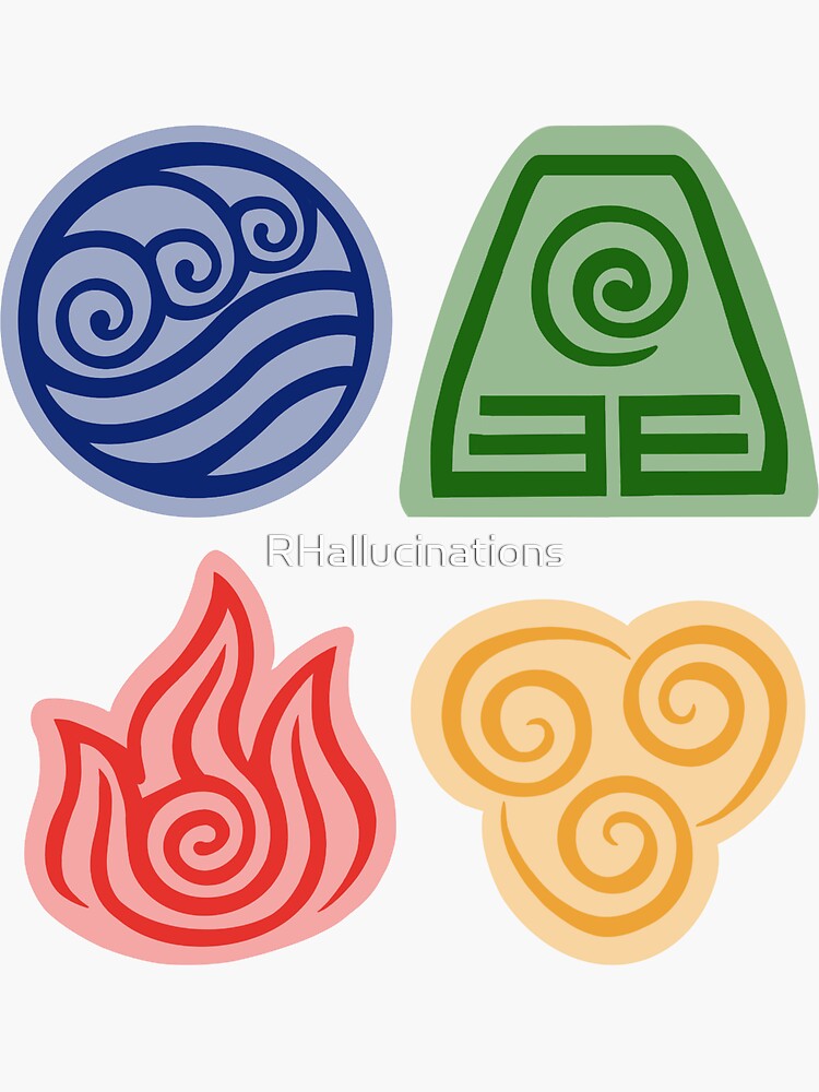 "ATLA Bending Symbol Pack" Sticker for Sale by RHallucinations | Redbubble