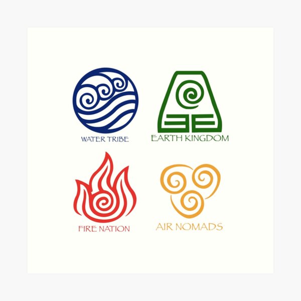 "ATLA Bending Symbol Pack" Art Print for Sale by RHallucinations ...