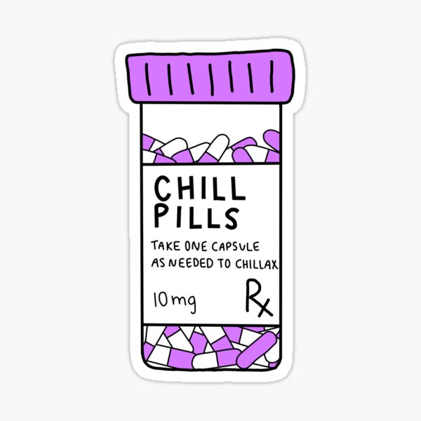 "Purple chill pill" Sticker for Sale by mariieetremblay | Redbubble