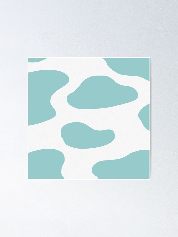 "pastel blue cow print " Poster for Sale by bubbledesigns- | Redbubble