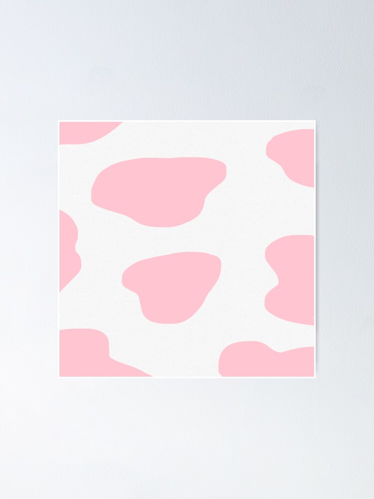 "Pastel Pink Cow Print" Poster for Sale by bubbledesigns- | Redbubble