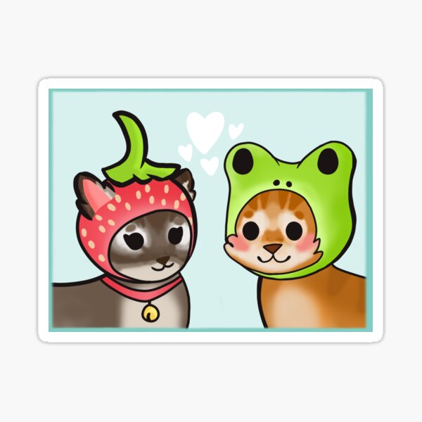 "Cat couple" Sticker for Sale by Scaredmushroom | Redbubble