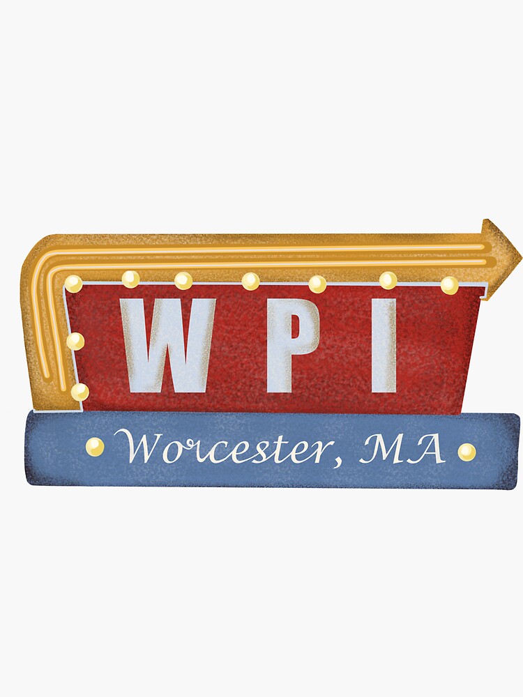 "WPI '50's Diner Style Sign" Sticker for Sale by karavCreations | Redbubble
