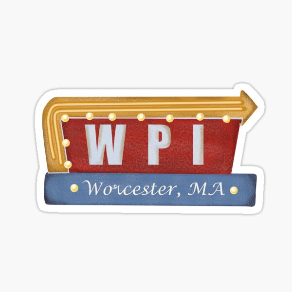 "WPI '50's Diner Style Sign" Sticker for Sale by karavCreations | Redbubble