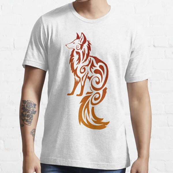 "Firey Red Tribal Fox Kitsune" T-shirt for Sale by Stormslegacy ...