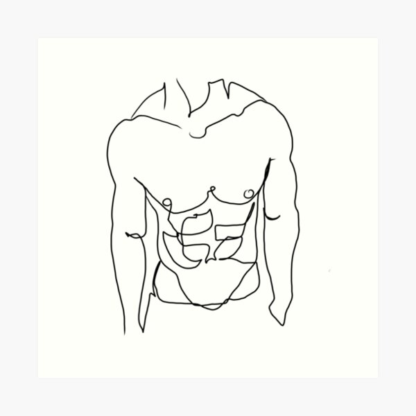 "Torso line art" Art Print for Sale by gaylineart | Redbubble