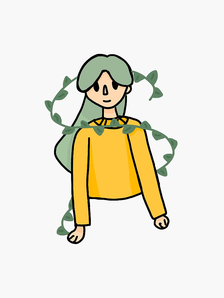 "Cute Vine Girl Sticker" Sticker by artulio | Redbubble