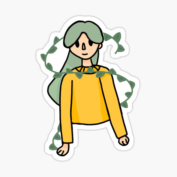 "Cute Vine Girl Sticker" Sticker by artulio | Redbubble
