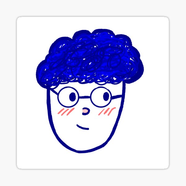 "SHY BLUE GUY" Sticker for Sale by Magixen7 | Redbubble