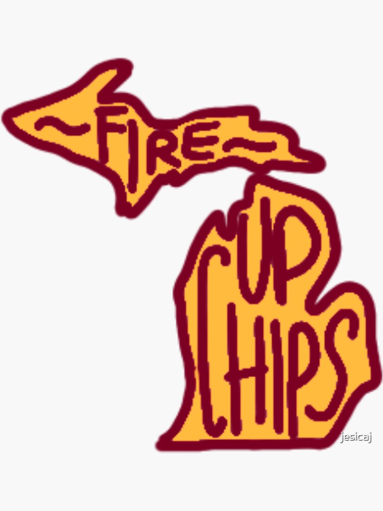 "Fire Up Chips CMU" Sticker for Sale by jesicaj | Redbubble