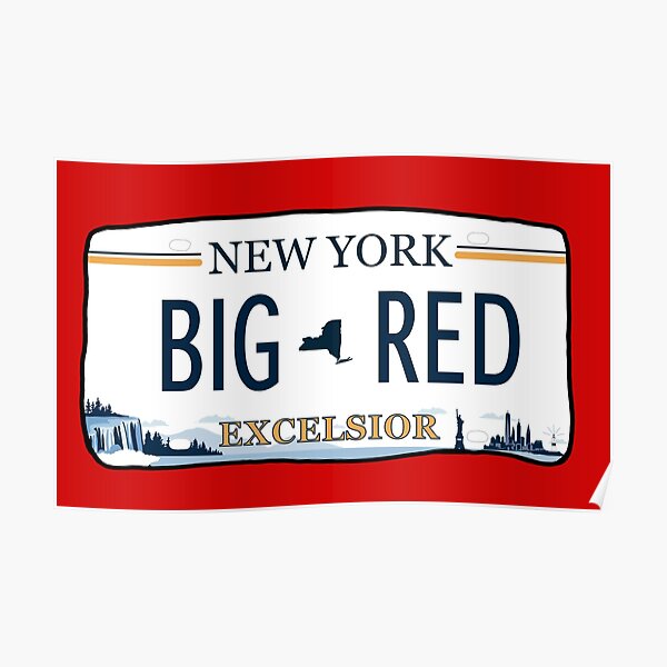 "Big red license plate" Poster by kurtzapno | Redbubble