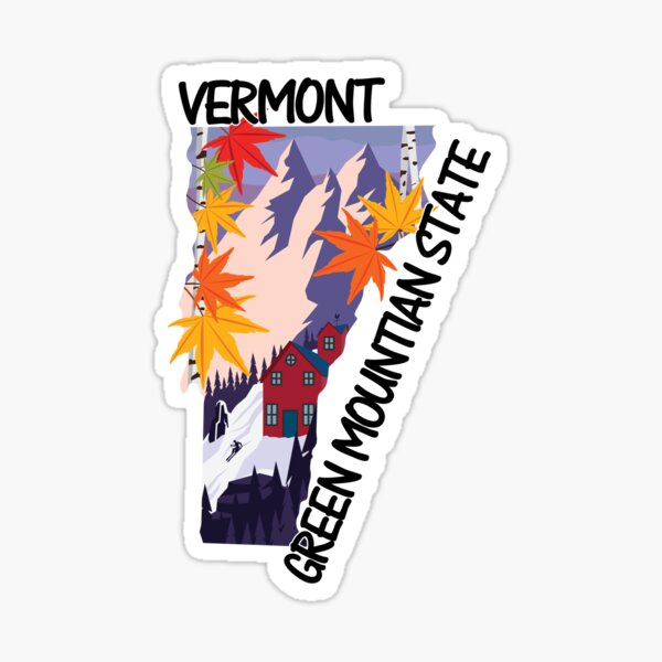 "Vermont - The Green Mountain State - Bumper Sticker" Sticker for Sale ...