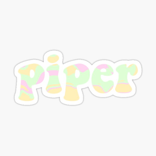 "custom name design (piper)" Sticker for Sale by createdbymia | Redbubble