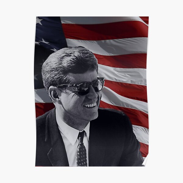 "JFK Sunglasses American Flag" Poster by jsetow | Redbubble