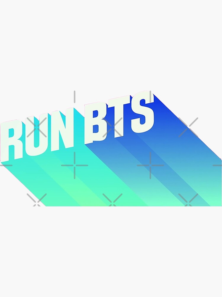 Pegatina «BTS Run BTS Logo Letras» de kdramaADD1CT | Redbubble