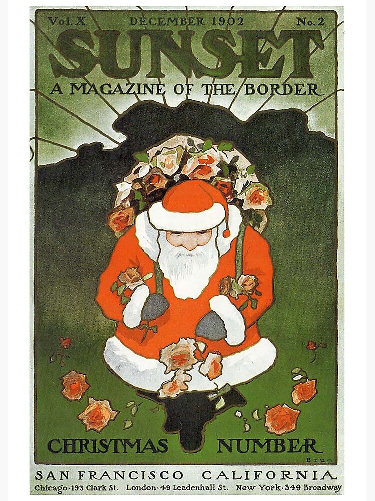 "Vintage Christmas Cover from Sunset Magazine (1902)" Canvas Print for ...