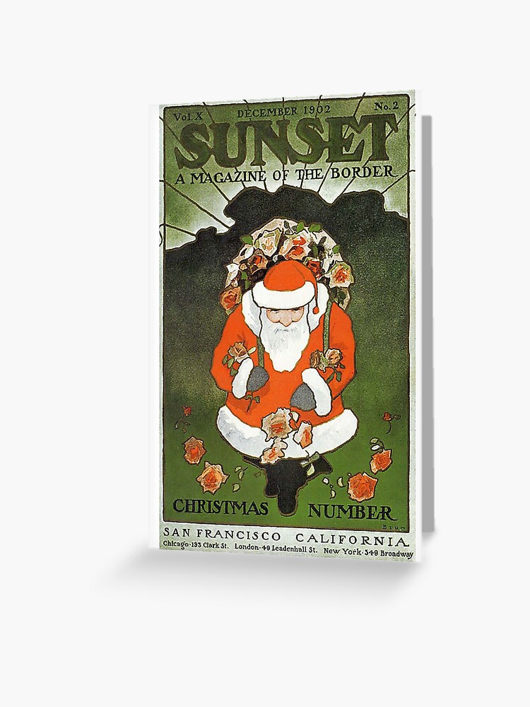 "Vintage Christmas Cover from Sunset Magazine (1902)" Greeting Card for ...