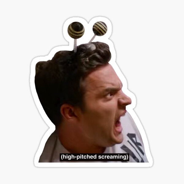 "Nick Miller Screaming" Sticker for Sale by aherm16 | Redbubble