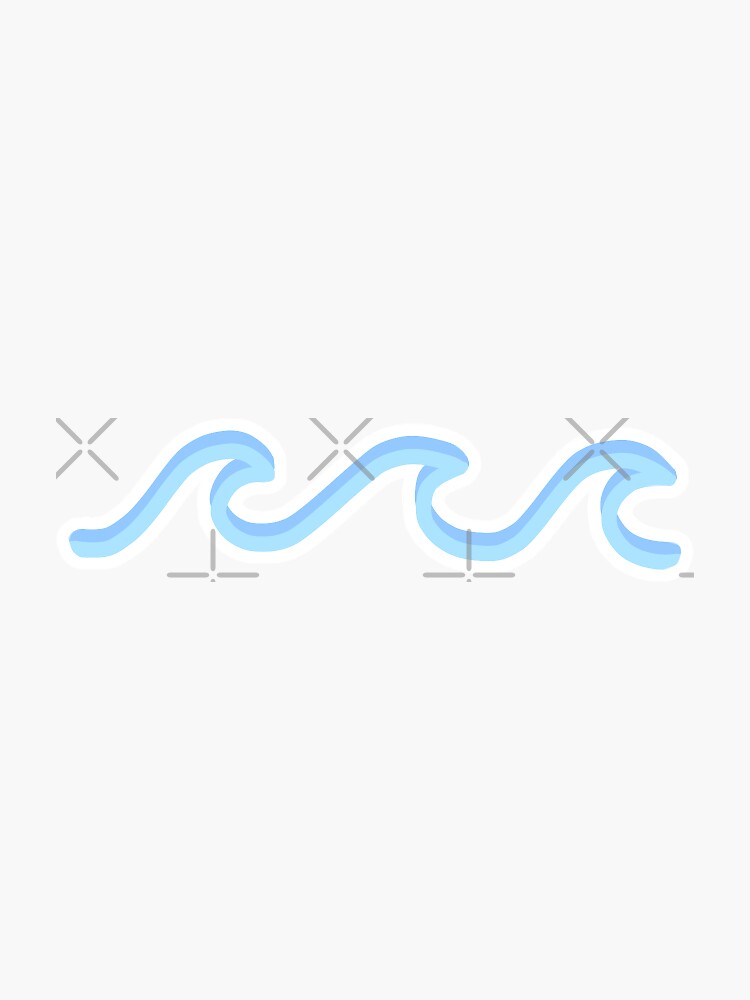 "Blue Aesthetic Wave " Sticker for Sale by bohoblush | Redbubble