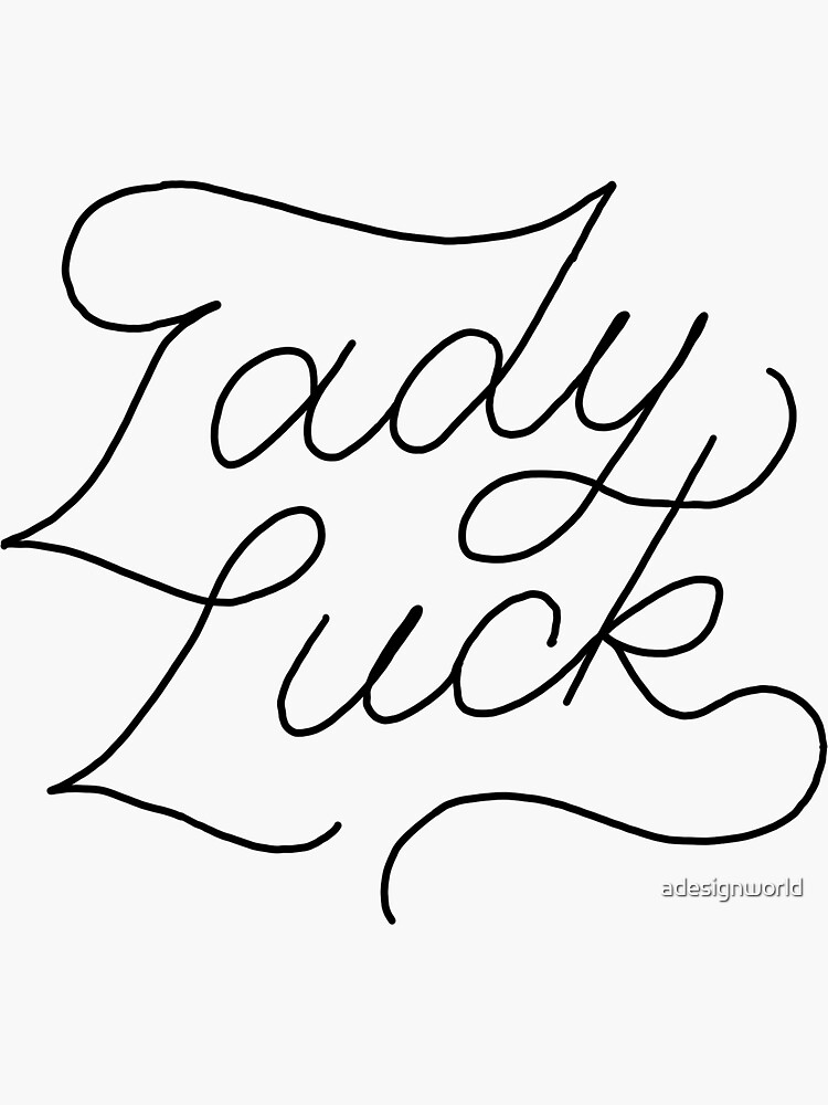 "Line art lady luck" Sticker for Sale by adesignworld | Redbubble