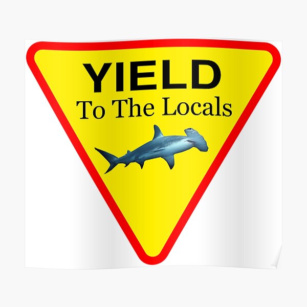 "Yield to the Locals in The Florida Keys Hammerhead Shark" Poster for ...