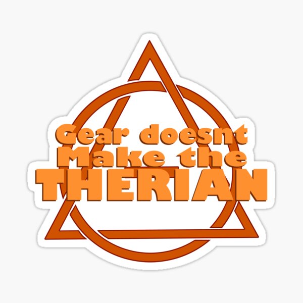 ""GEAR DOESNT MAKE THE THERIAN" Theta-Delta (orange)" Sticker for Sale ...
