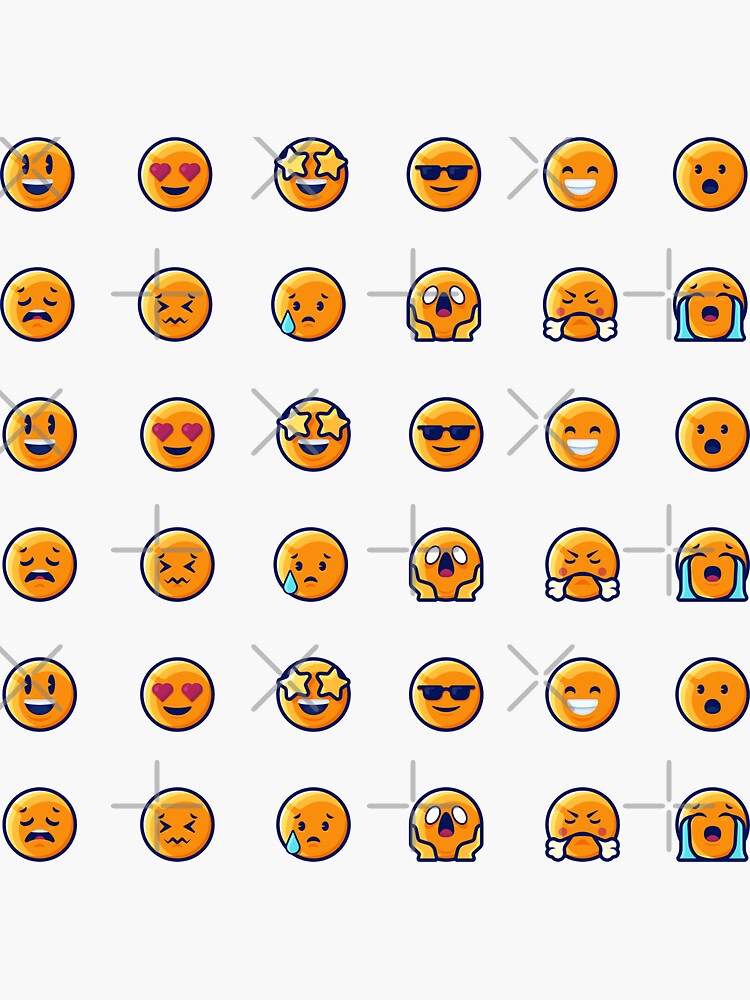 "Emoji Mood Meter smiles set" Sticker for Sale by Jewowfan | Redbubble